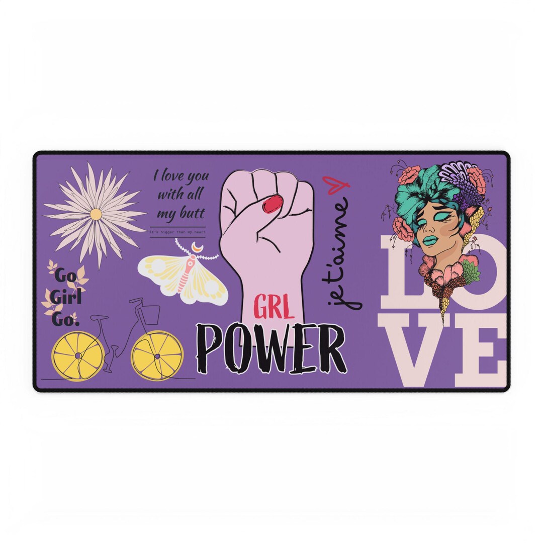 Empowering Desk Mat With GRL POWER | Feminist Workspace Decor, Gift for ...