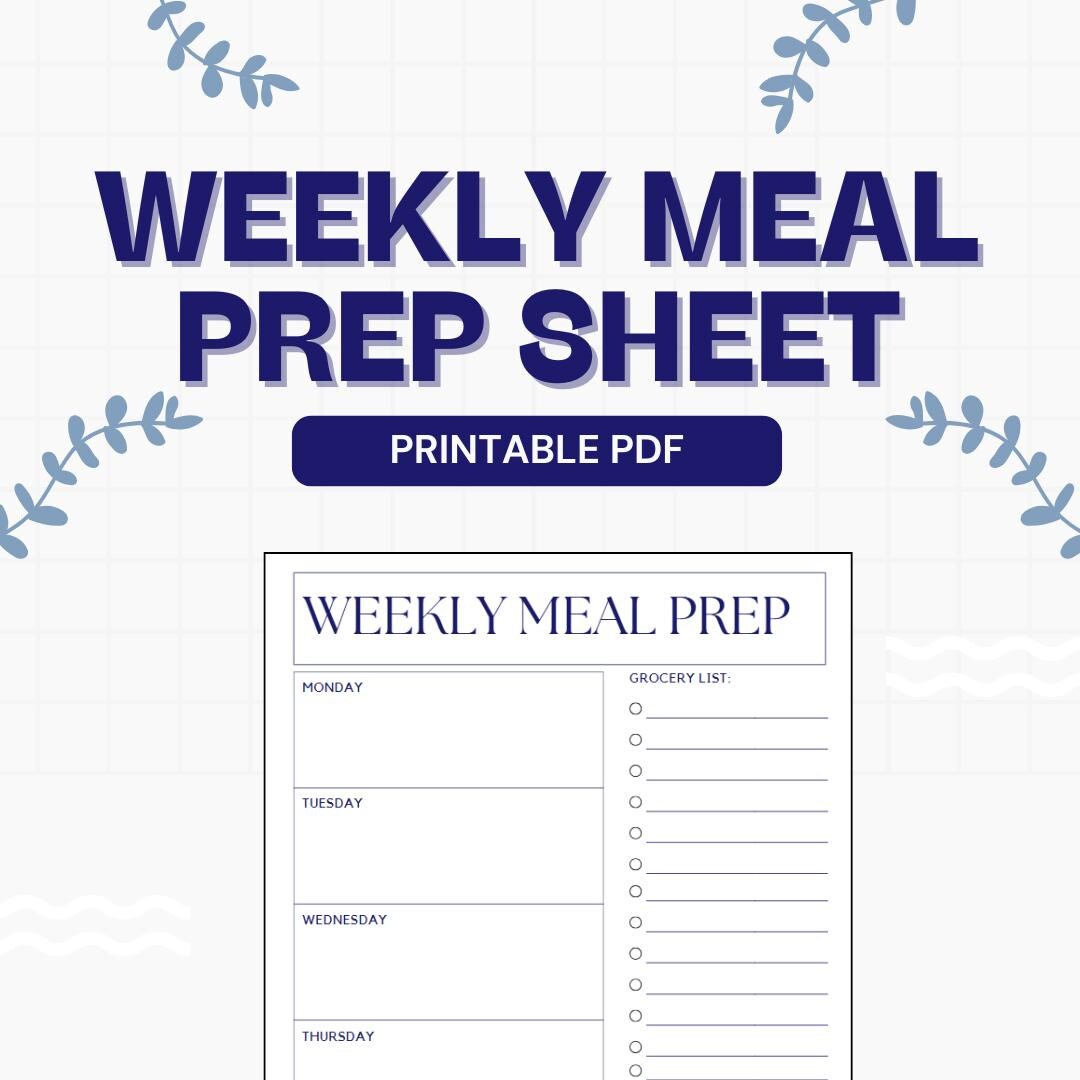 Printable Weekly Meal Prep Planner - Meal Planning & Grocery List ...