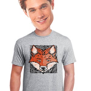 Fox T-shirt, Red Fox, Foxy, Quirky Fox T-shirt, Cool Fox Illustration ...