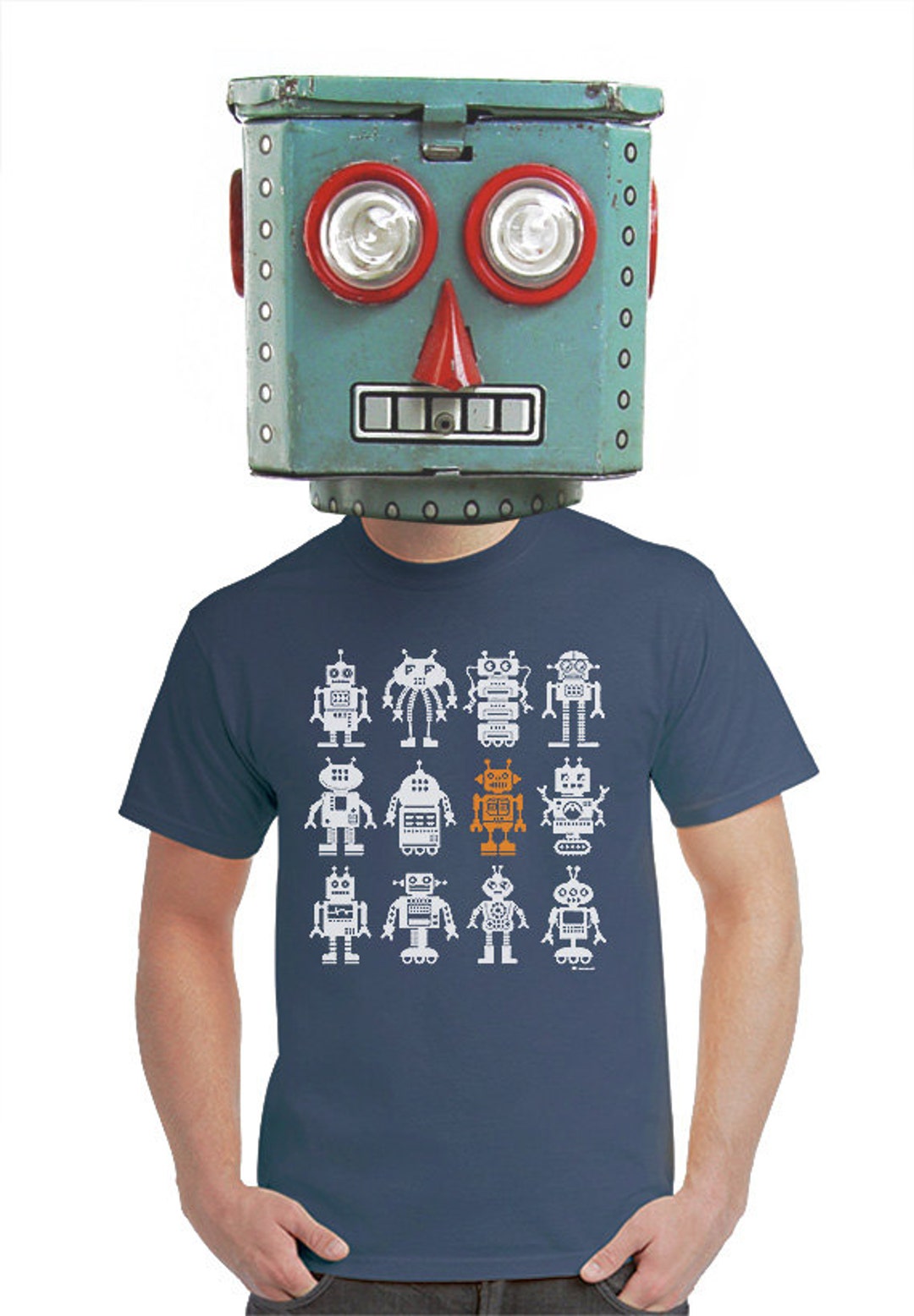 Robot T-shirt, Geeky Robot T-shirt, Mens Robot T-shirt, Vintage Toy ...