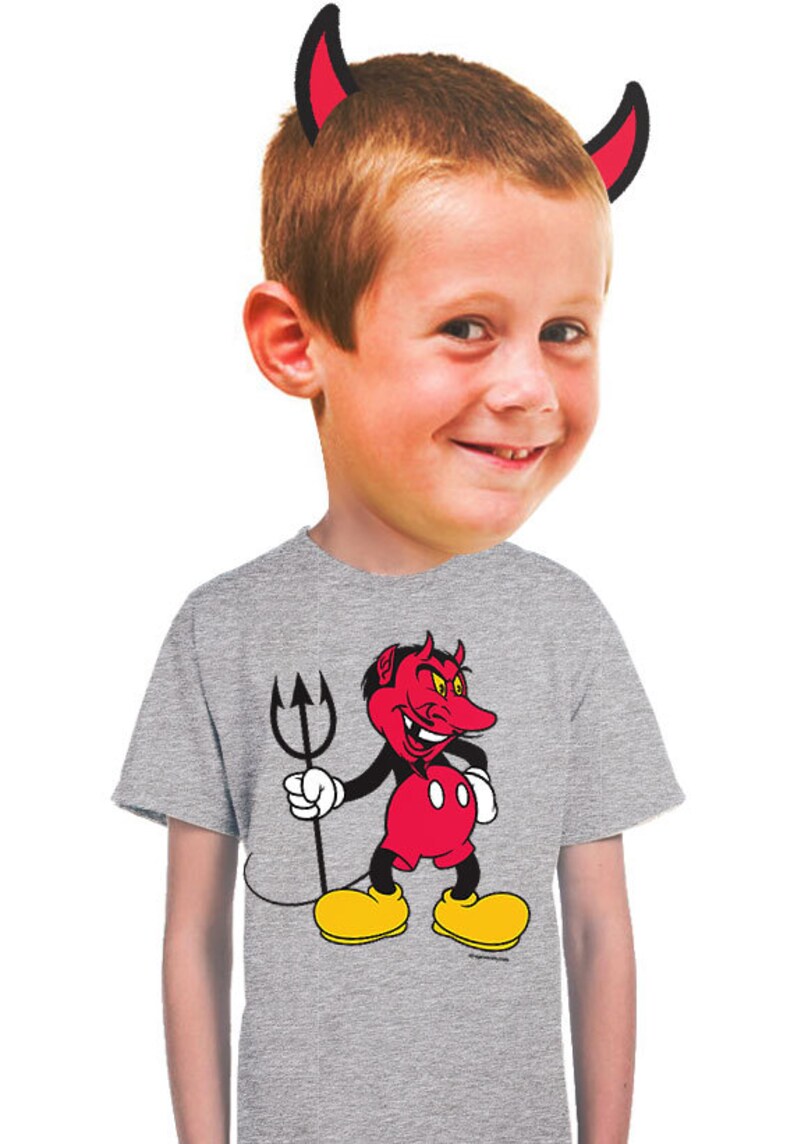Devil T-shirt Edgy Mickey Mouse Parody Tee Shirts for Boys - Etsy