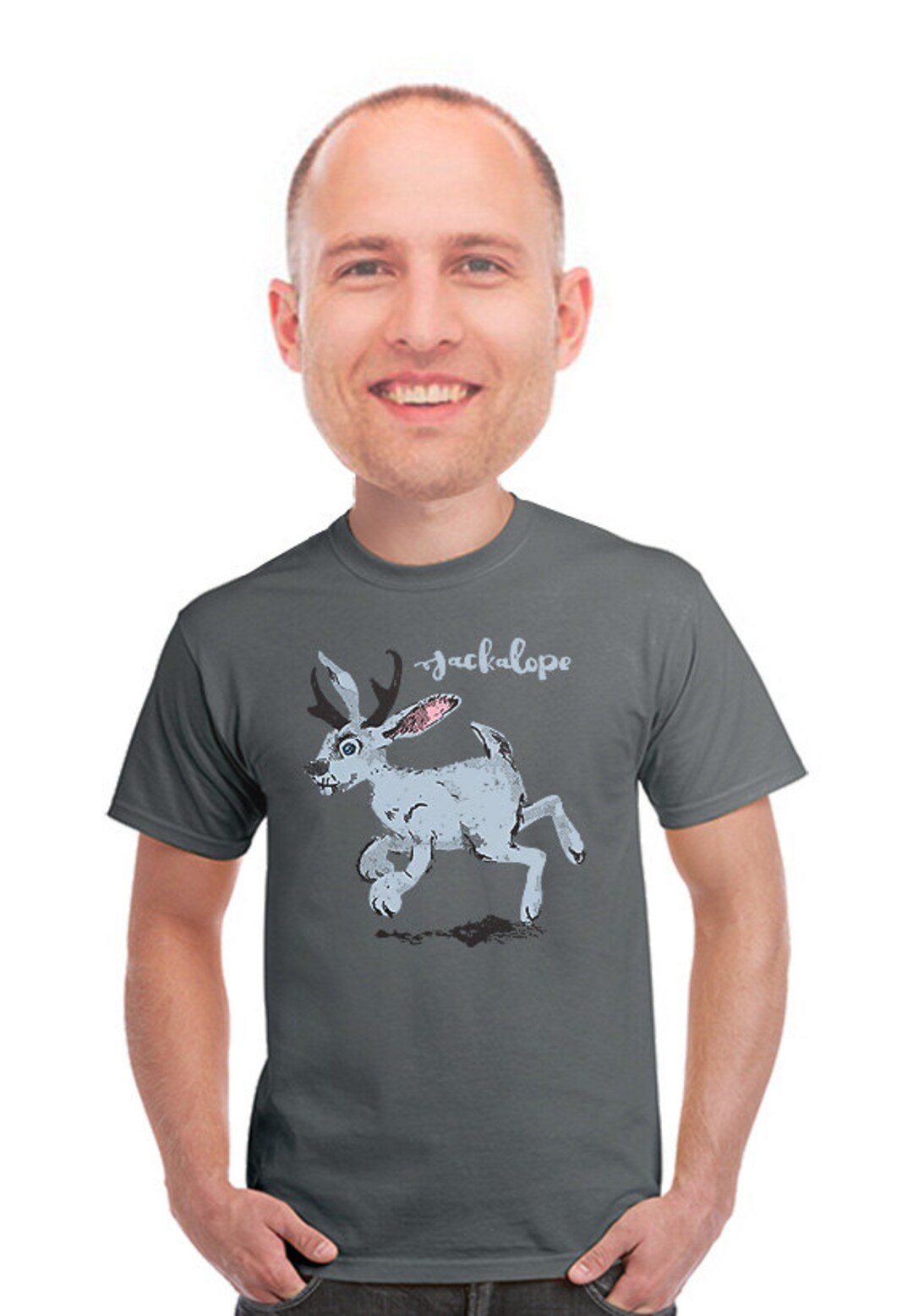Jackalope T-shirt Bunny Tee Geeky Mens Tee Funny Graphic - Etsy