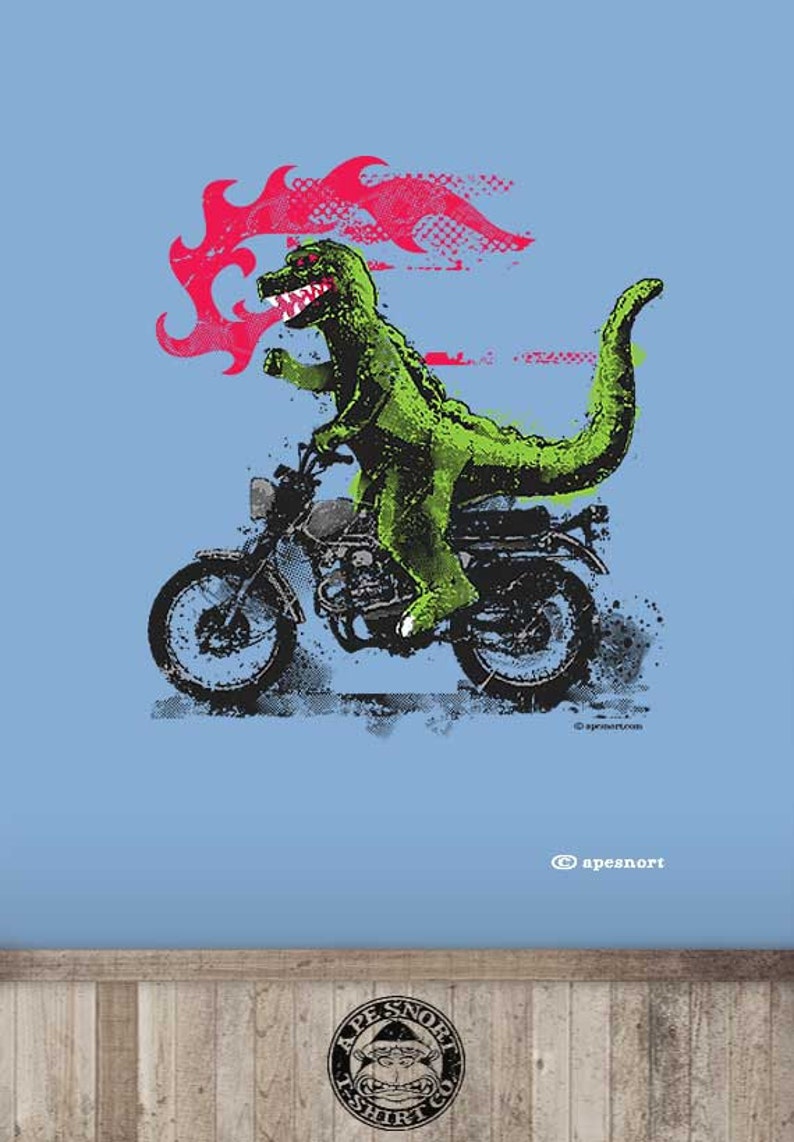 Godzilla Motorcycle T-shirt Biker T Shirt Harley Davidson Gift - Etsy