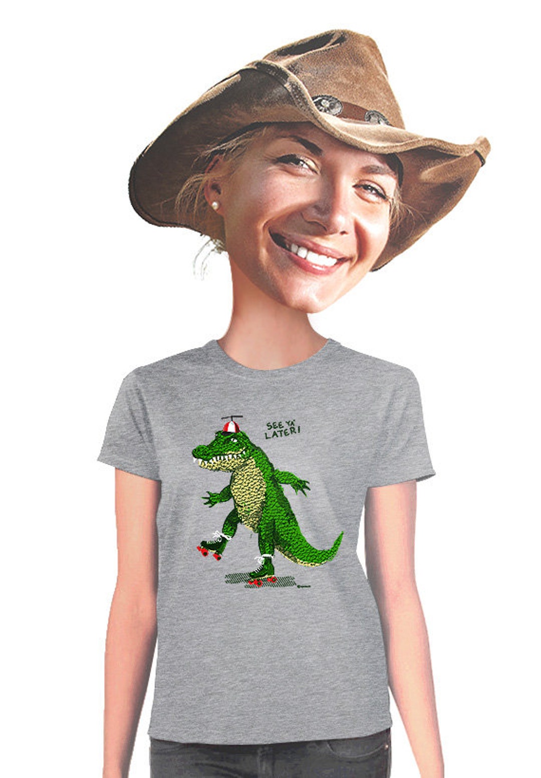 Alligator Womens T-shirt Florida Beach Swamp Crocodile Gift for Teens ...