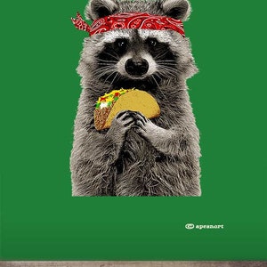 Raccoon T-shirt, Tacos, Geeky T-shirt, Gift for Foodies, Animal Tshirt ...