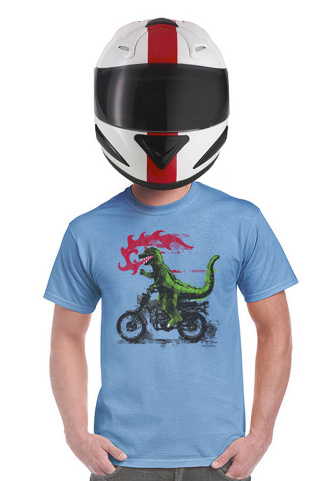 Godzilla Motorcycle T-shirt Biker T Shirt Harley Davidson Gift Mens ...