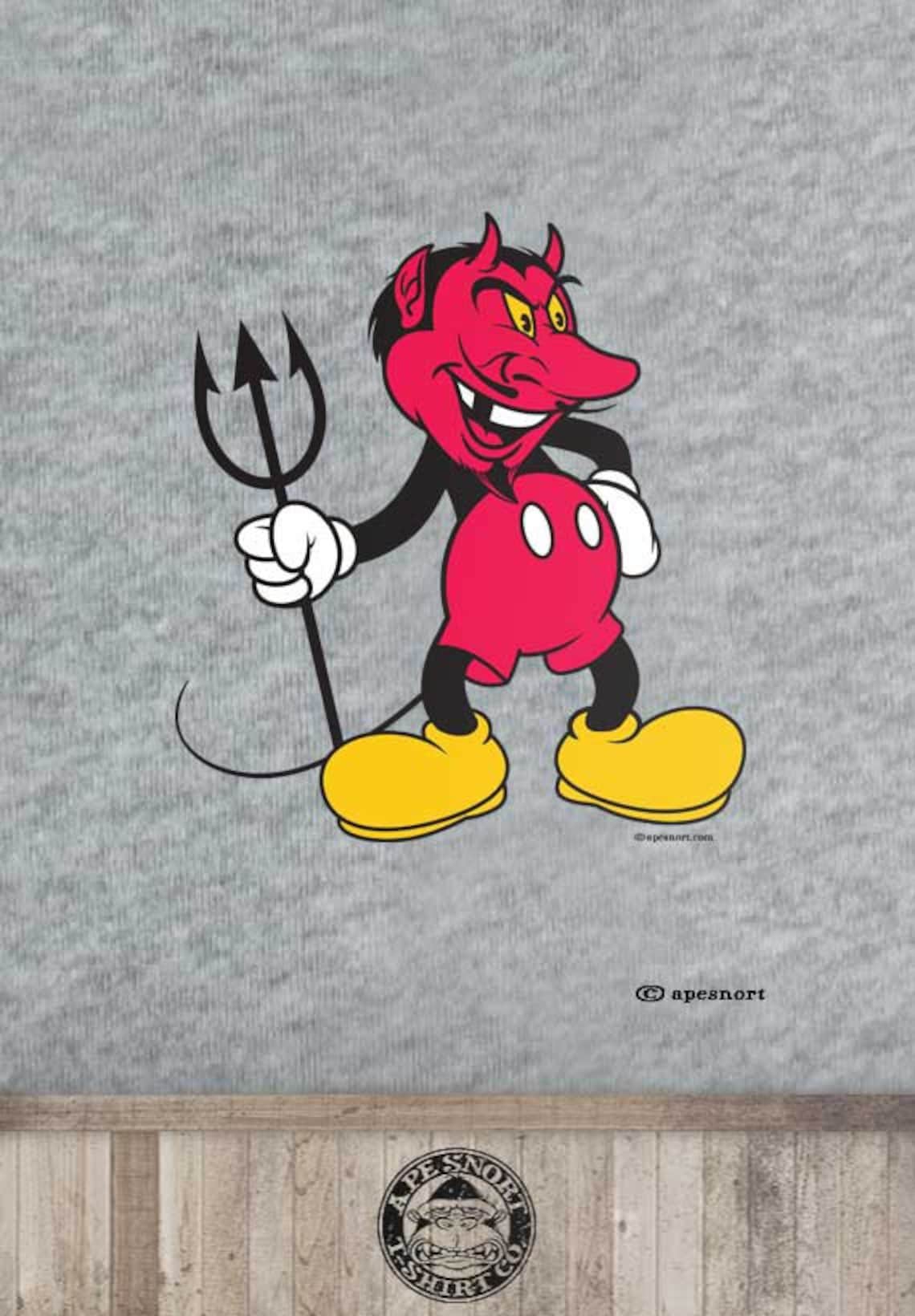 Devil T-shirt Edgy Mickey Mouse Parody Tee Shirts for Boys | Etsy