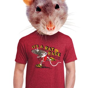 Rat Race T-shirt Funny Mens Running Shirt Tee Animal Mice Lover Gift ...