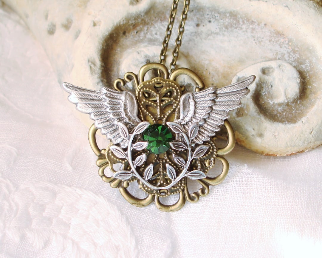 Steampunk Insignia, Officers Medal, Steampunk Necklace Vintage Glass ...