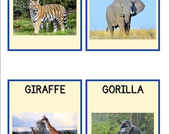 Animal Matching Word Flashcards | Babies and Toddlers | Printable | 40 ...