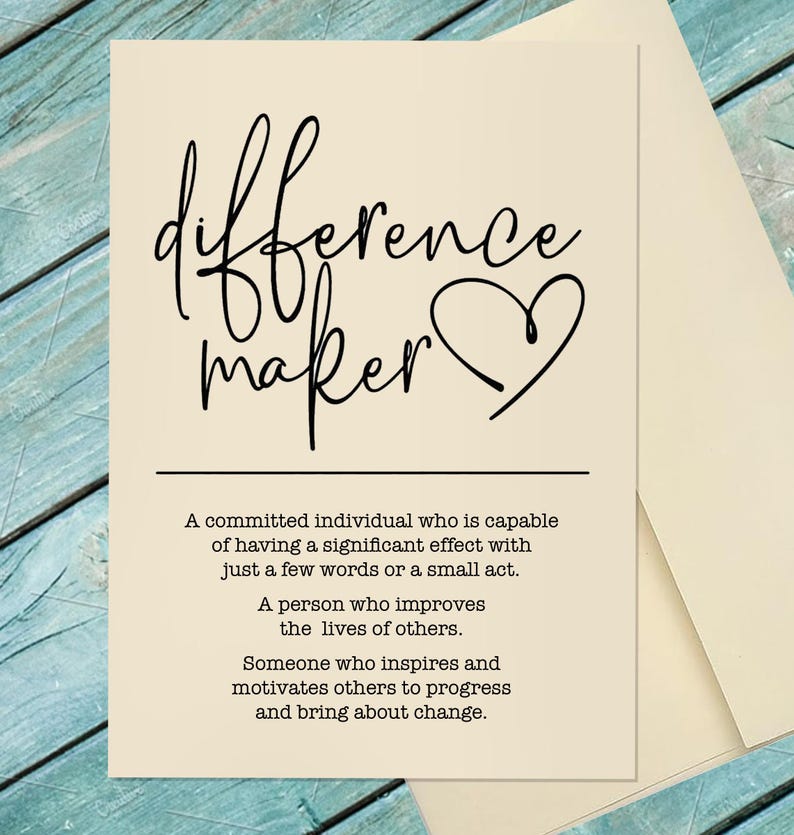 Difference Maker Card / Encouraging Card / Supporting a Person / Thank ...