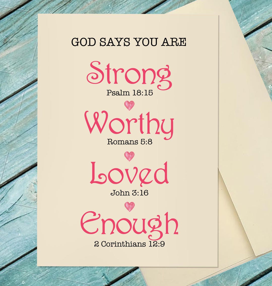 Heartfelt Faith-based Card / Great Card for a Friend / God Says You Are ...