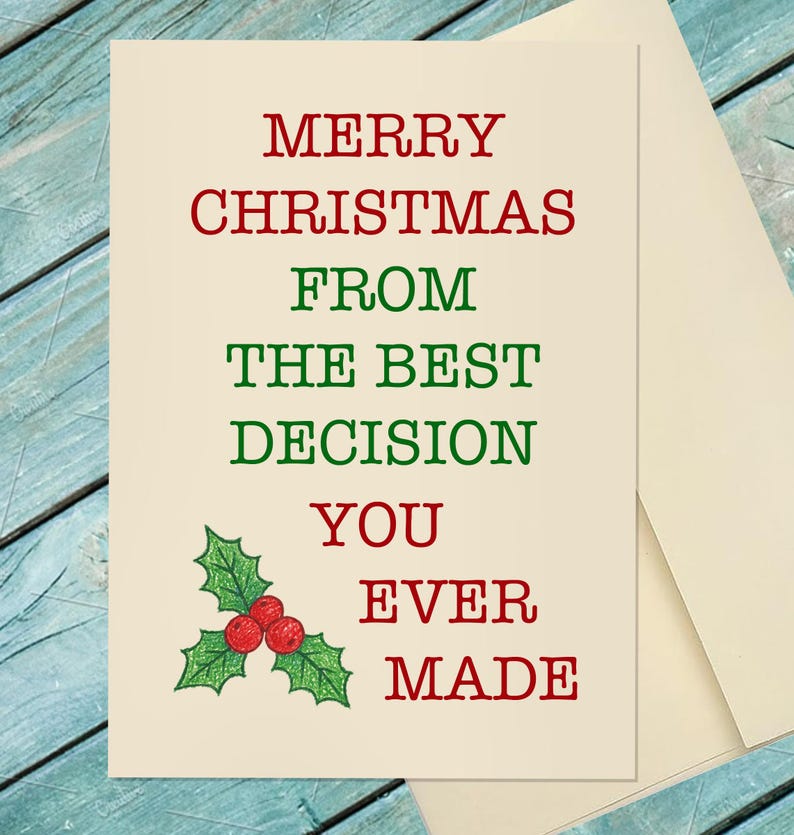 Fun Spouse Christmas Card / Girlfriend Christmas Card / Boyfriend ...