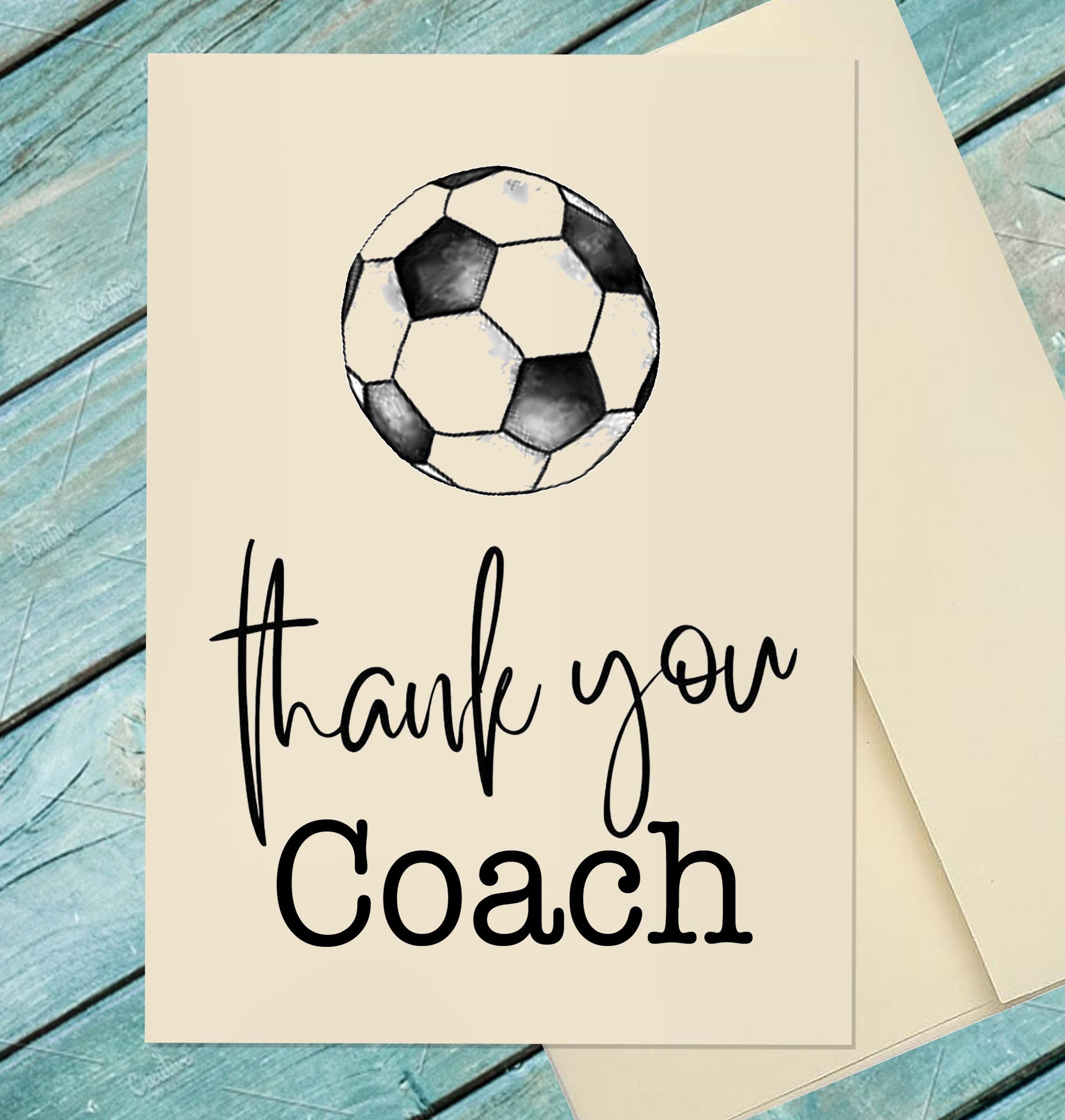 Soccer Coach Thank You Card / Thankful Card / Coach Appreciation Card ...