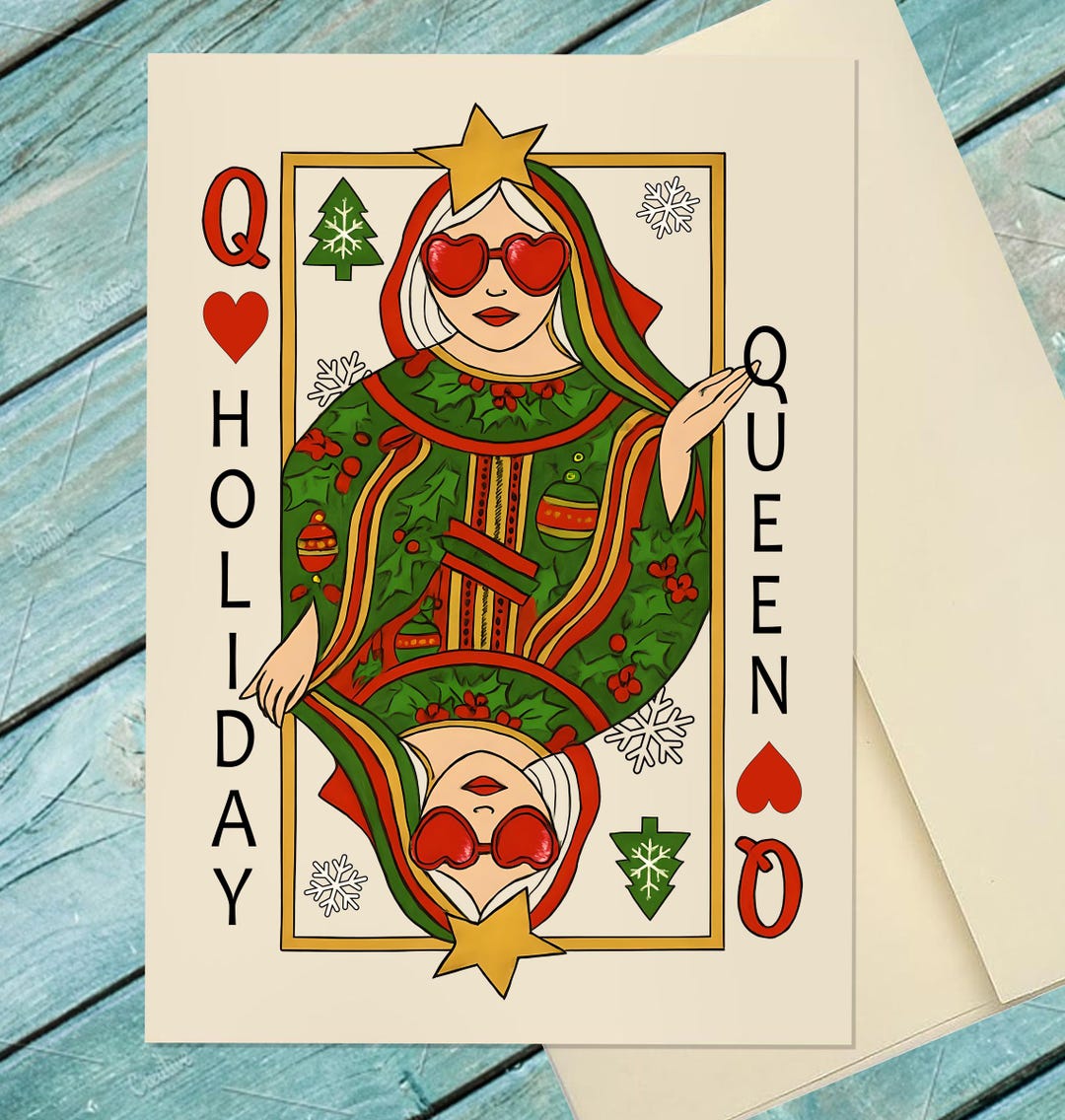 Christmas Greeting Card / Holiday Queen / Christmas Queen Card ...