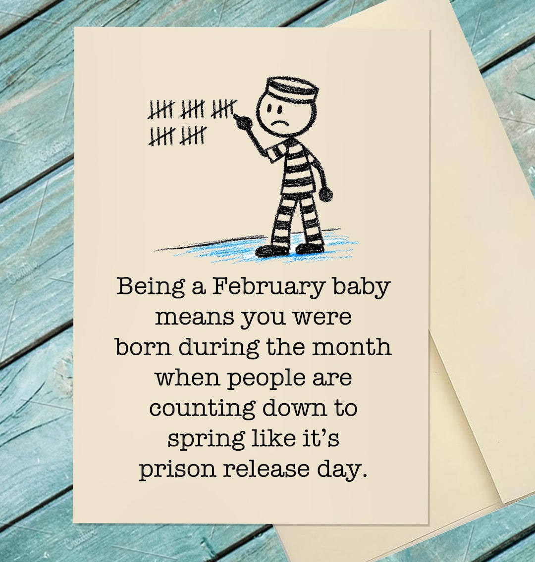 Funny February Birthday Card / February Birthday / Born in February ...