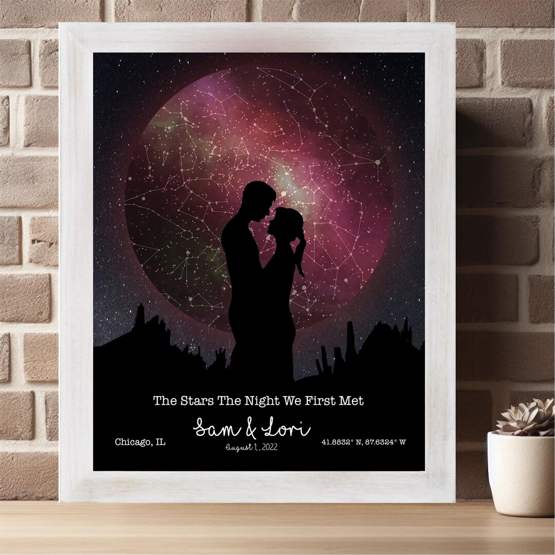 The Night We Met Sky Map, Custom Star Map by Date, Gift for Him ...