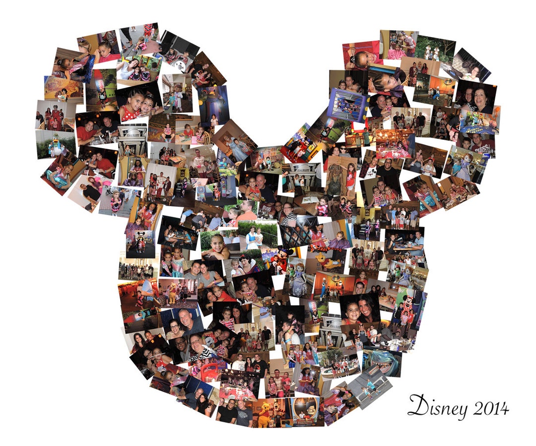Disney Collage Mickey Mouse Ears Custom Canvas Mosaic Collage Picture ...