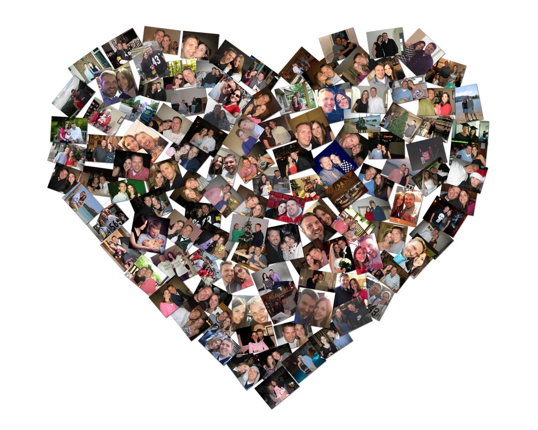Valentines Day Custom Gift Custom Canvas Mosaic Heart Collage Picture ...