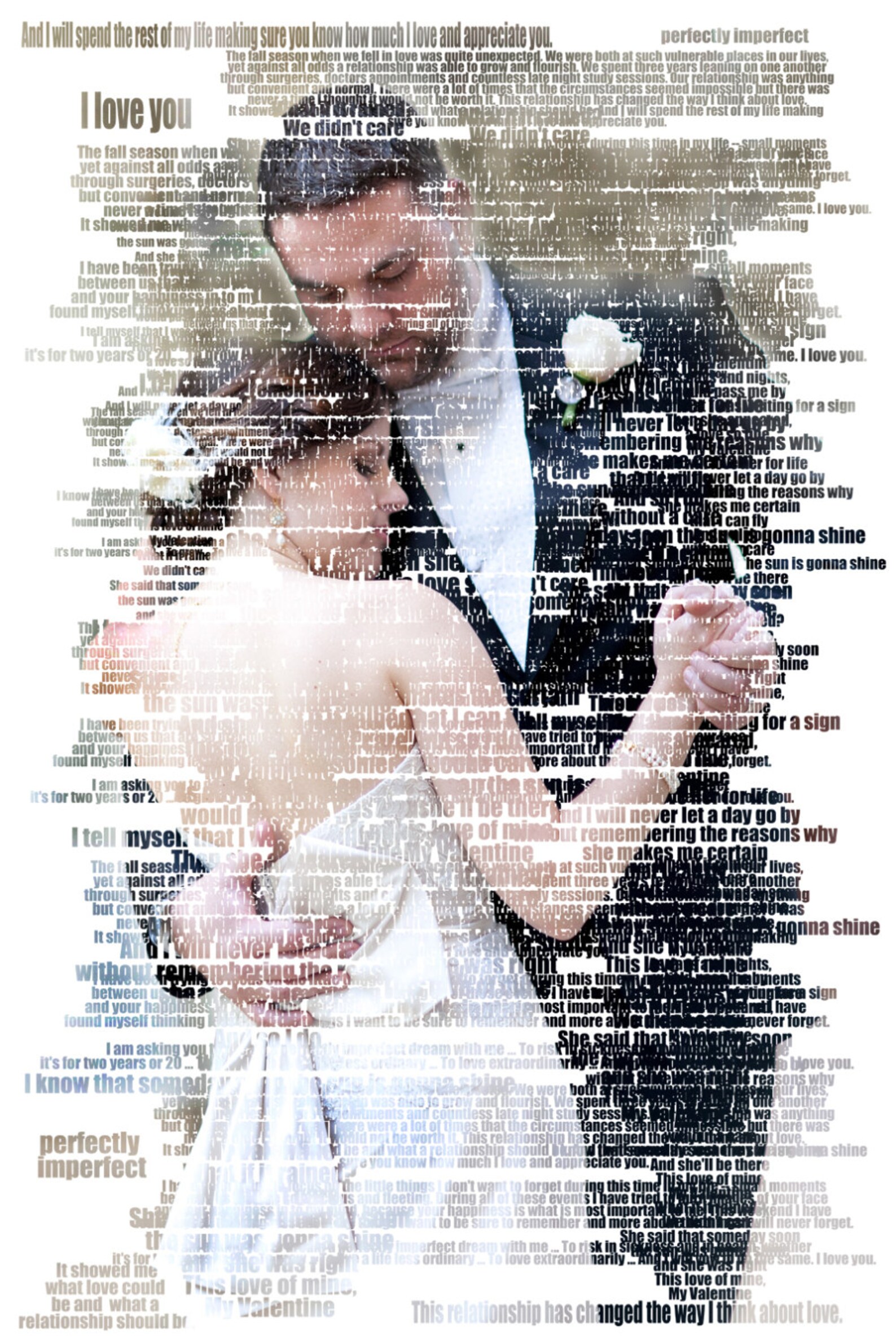 Custom Word Art Photo Gift Portrait on Canvas Wedding Vows - Etsy