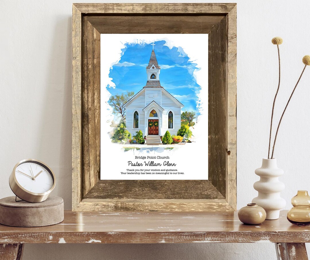 Pastor Appreciation Gift: Custom Church Gift, Watercolor Painting - Etsy UK