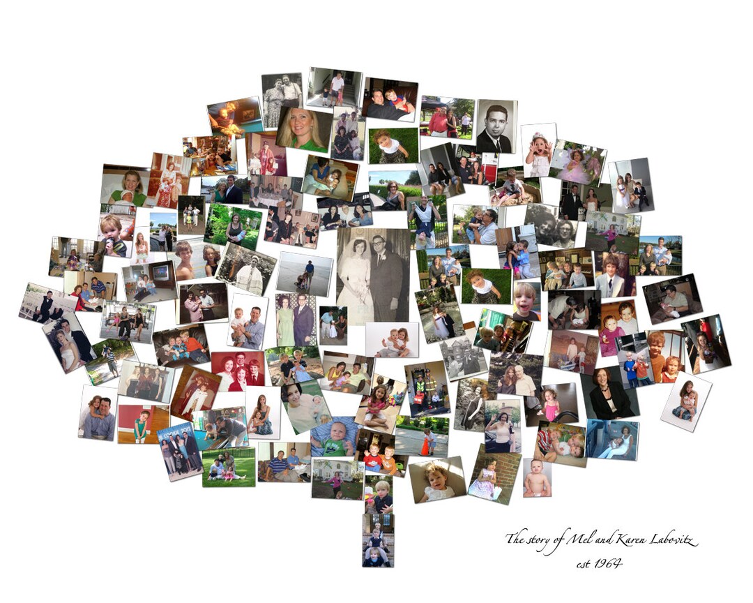Family Tree Photo Collage Art: Personalized Canvas Print (16x20) - Etsy