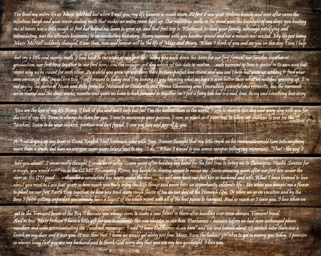 Wedding Vows on Wood Wedding Vow Art Song Lyric Art 5th Anniversary ...
