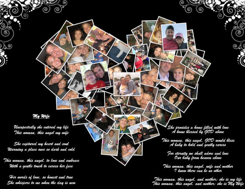Heart Collage Photo Gift Valentines Day Gift For Boyfriend | Etsy