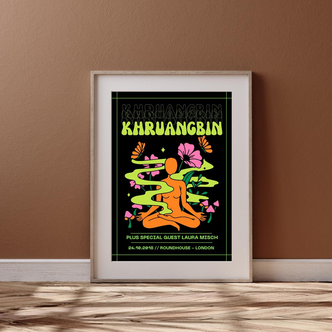 Khruangbin Poster | Psychedelic Concert Art | 24.10.18 Roundhouse ...