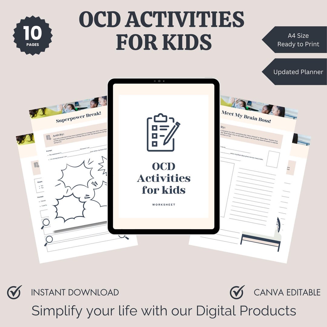 OCD Activities for Kids, Mental Health Activities, Self-calming ...