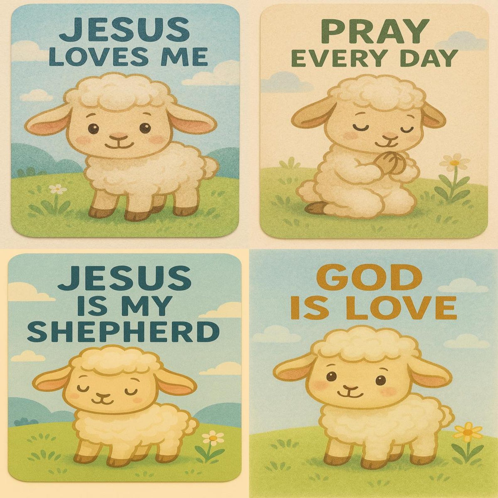 Quiet Sundays | Little Lamb Scripture Set - Etsy