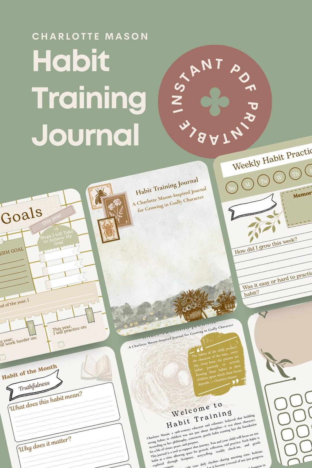 Charlotte Mason Habit Tracker for Kids | Homeschool Character Training ...