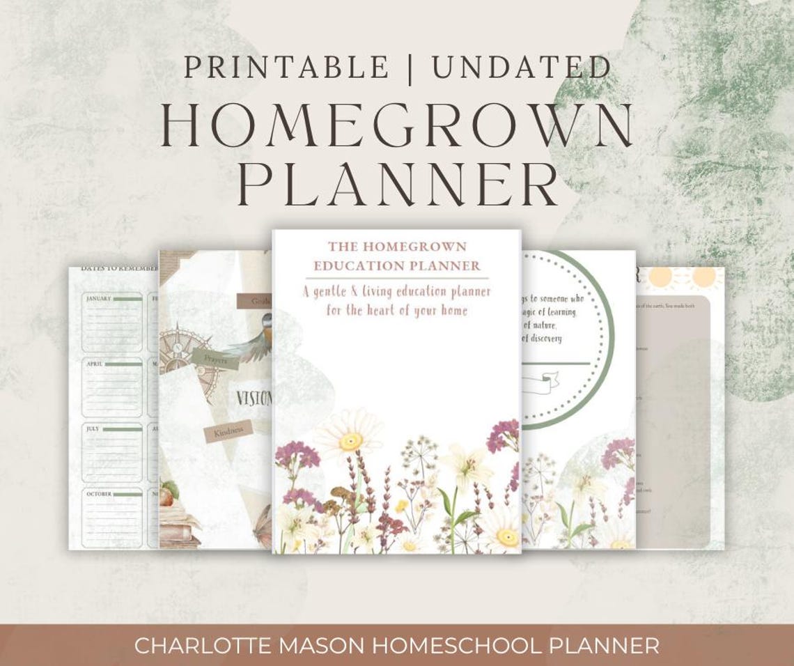 Homegrown Charlotte Mason Homeschool Planner | Printable Homeschool ...
