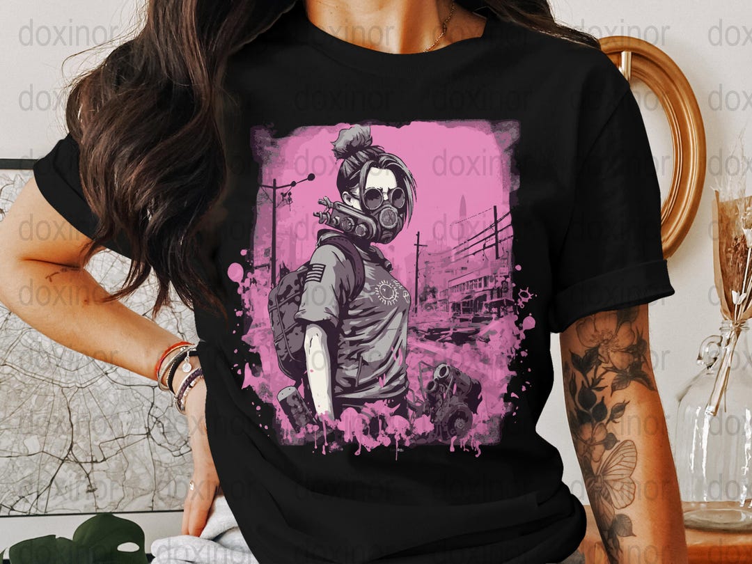 Post-apocalyptic Warrior Girl T-shirt, Cyberpunk Apocalypse Art, Urban ...
