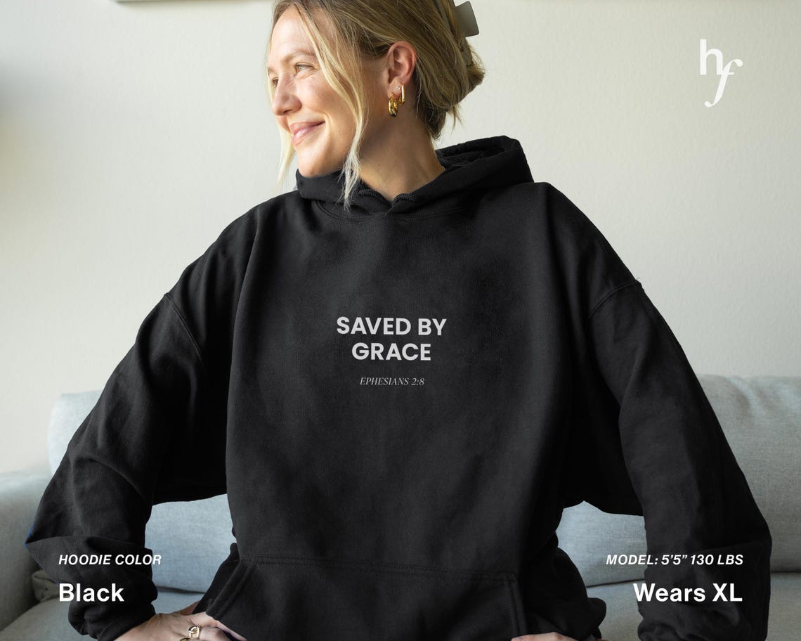 Saved by Grace Hoodie, Christian Sweatshirt, Grace Hoodie, Christian ...