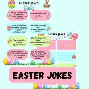 Funny Easter Printable Cards Jokes Easter Card Pack Cute Easter Jokes ...