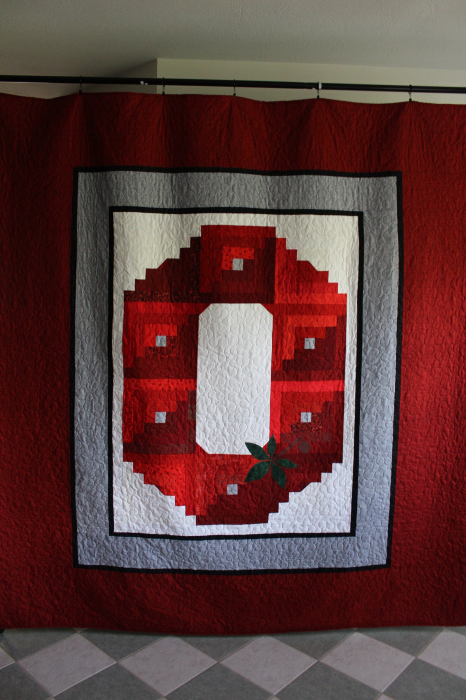 NCAA Ohio State Buckeyes, Block O Quilt, (licensed) Full Size Custom ...
