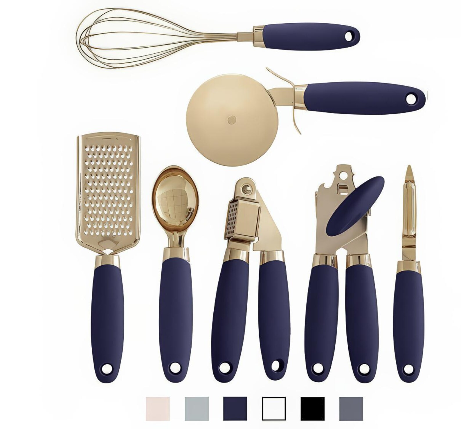 Rose Gold Stainless Steel Kitchen Tool Set – 7PC Utensil Set With ...