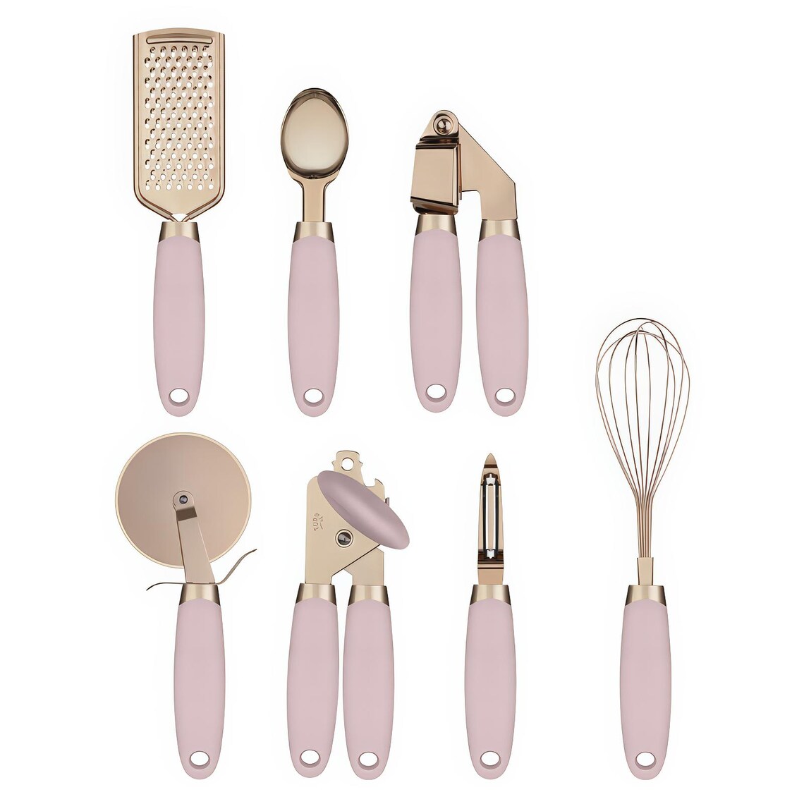 Rose Gold Stainless Steel Kitchen Tool Set – 7PC Utensil Set With ...