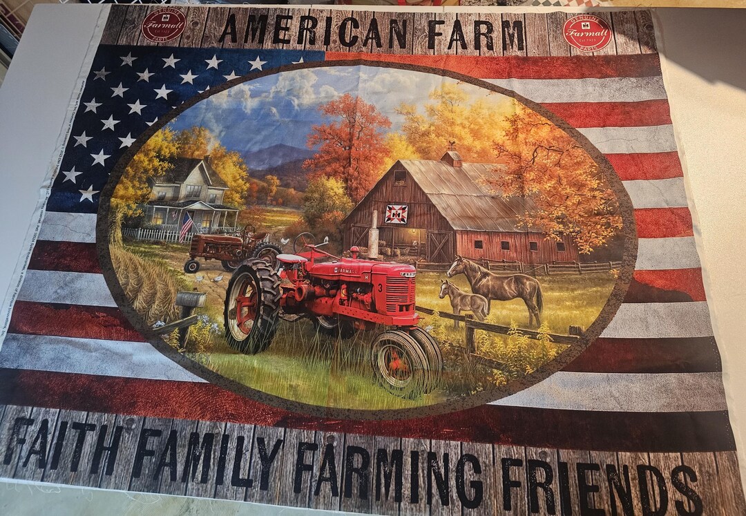 Farmall American Farm Fabric Panel - Etsy