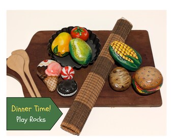 Food Painted Rocks - Set of 6 ! SEALED Mud Kitchen Stones - Etsy