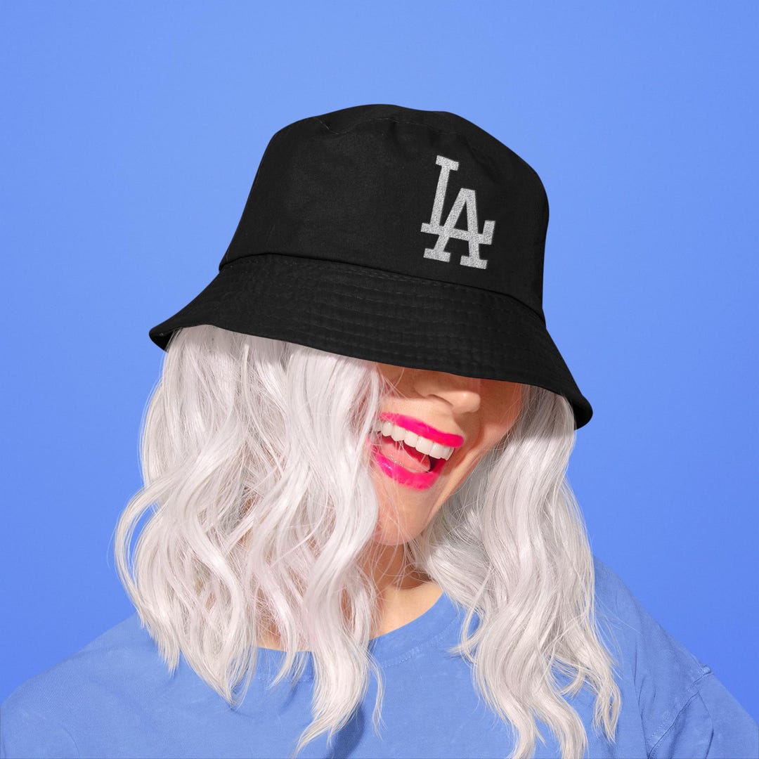 Embroidered Los Angeles Dodgers Bucket Hat, Trendy Summer Accessory ...