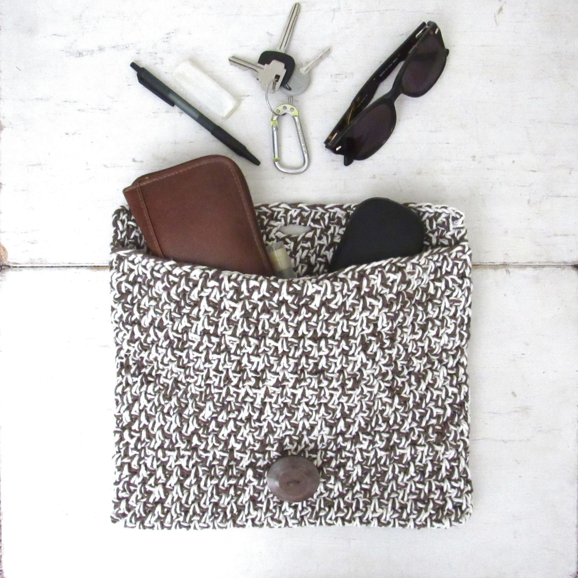 Crochet Bag Pattern - Fold Over Clutch Pattern - PDF Instant Download ...