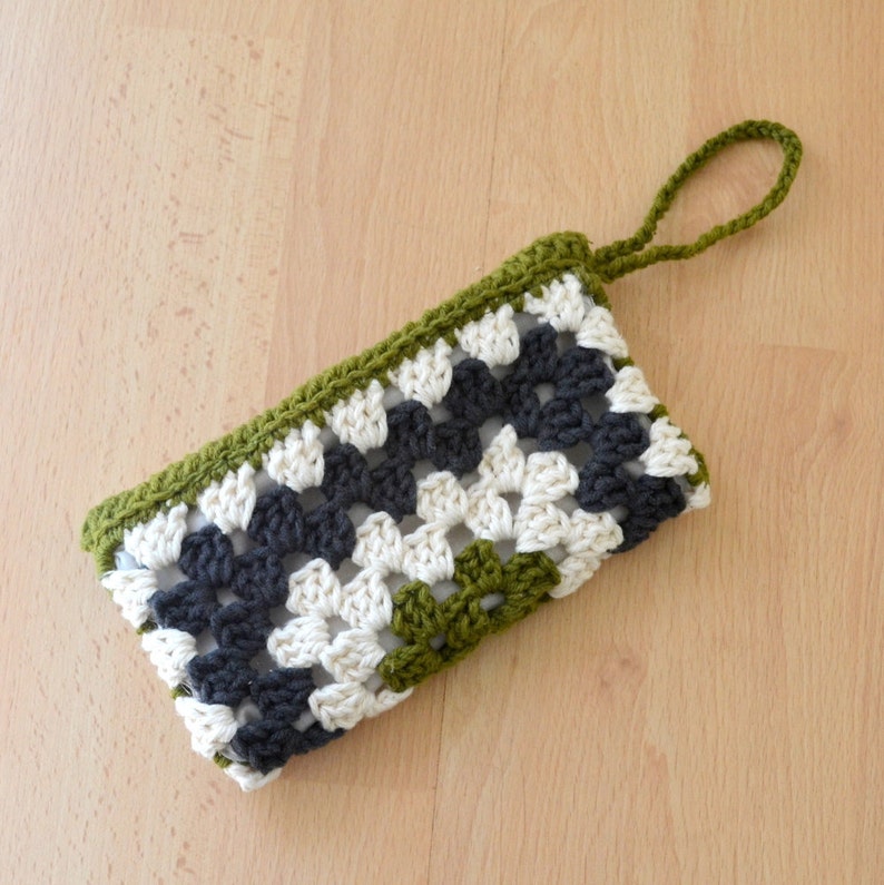 Crochet Bag Pattern Granny Square Wristlet Clutch Wallet | Etsy