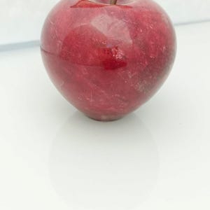 Handcrafted Marbled Apple Sculpture: Natural Stone Paperweight - Etsy