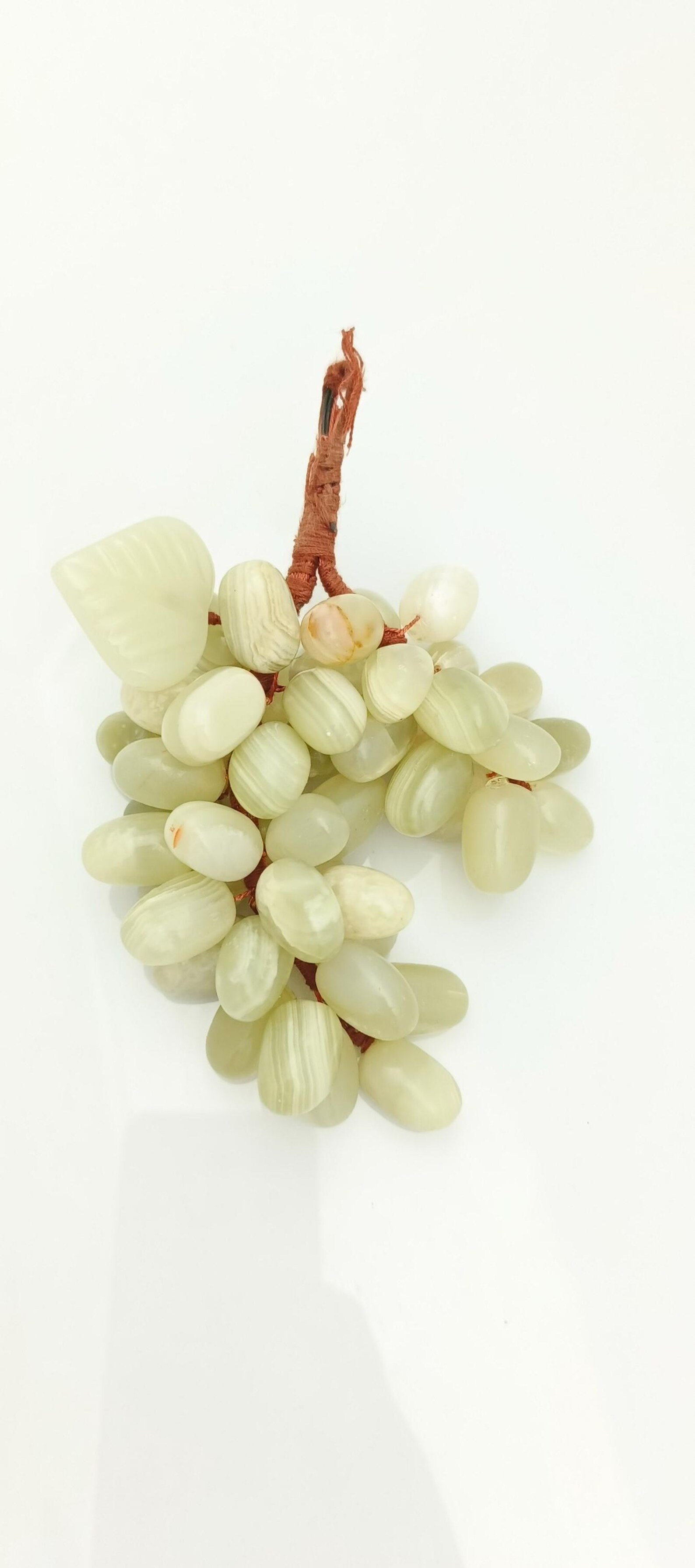 Green Onyx Marble Grapes: Stone Fruit Decor, Italian Mid-century - Etsy