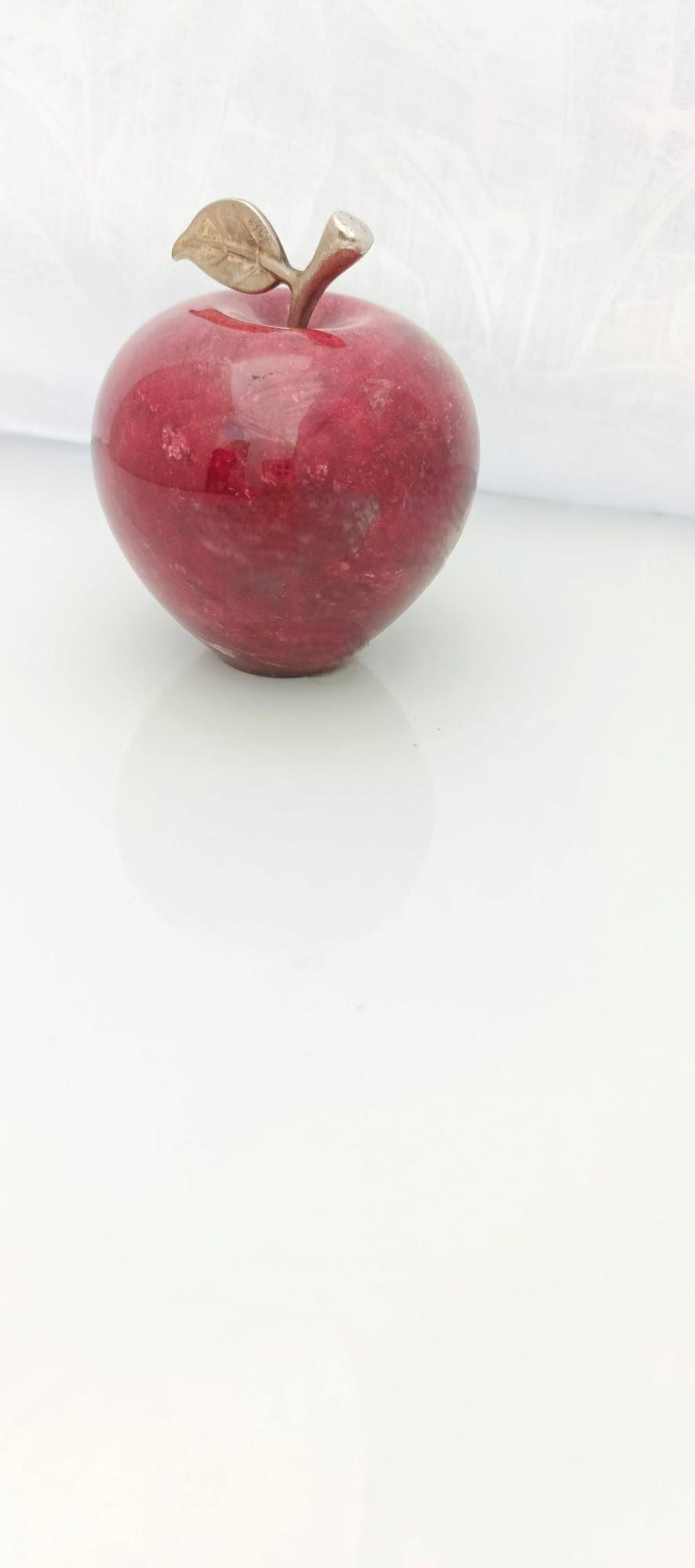 Handcrafted Marbled Apple Sculpture: Natural Stone Paperweight - Etsy