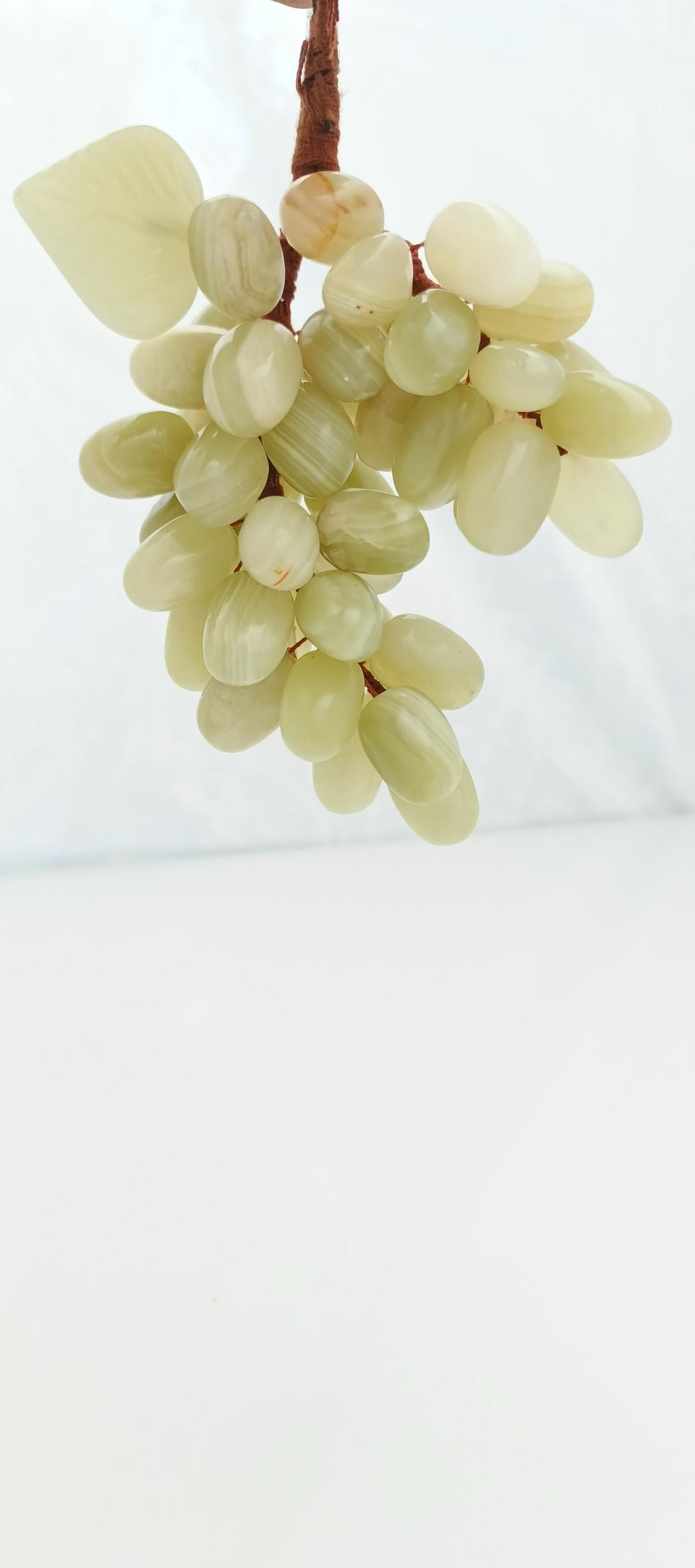 Green Onyx Marble Grapes: Stone Fruit Decor, Italian Mid-century - Etsy