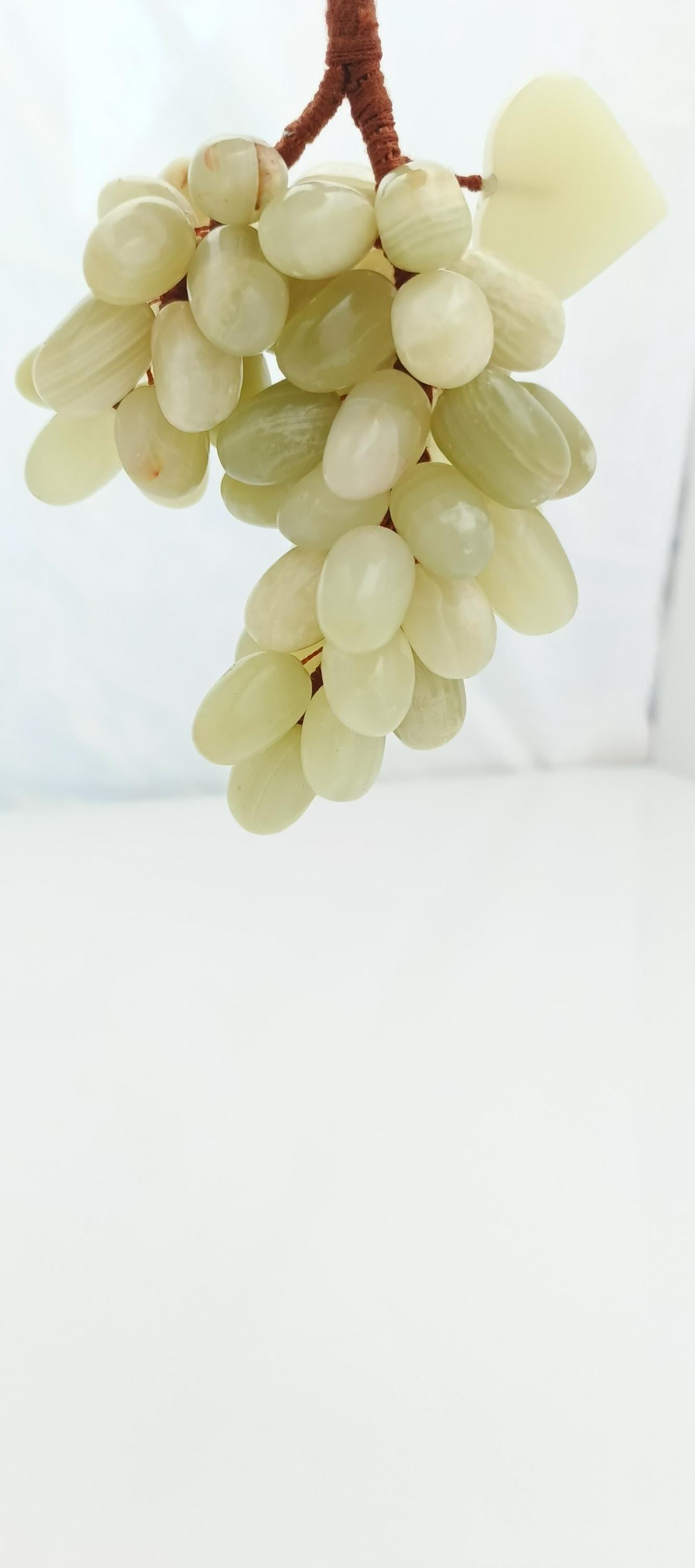Green Onyx Marble Grapes: Stone Fruit Decor, Italian Mid-century - Etsy