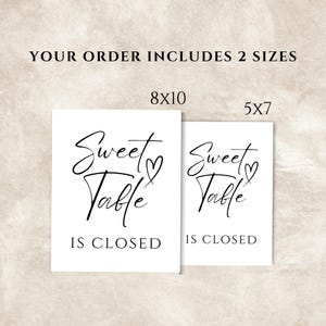 Dessert Table is Closed Sign Printable Wedding Sign Instant Download ...